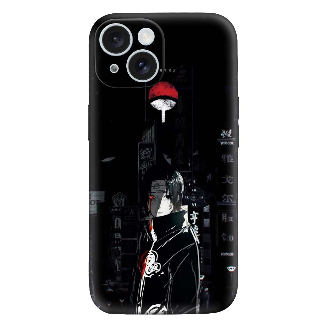 Itachi Uchiha with clan symbol Embossed Mobile Cover – Covertubes